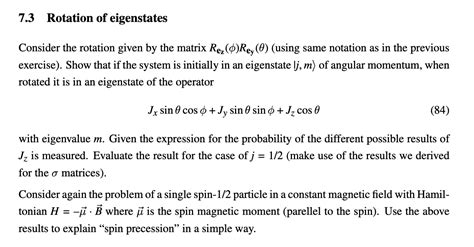 Solved 7 3 Rotation Of Eigenstates Consider The Rotation Chegg Com