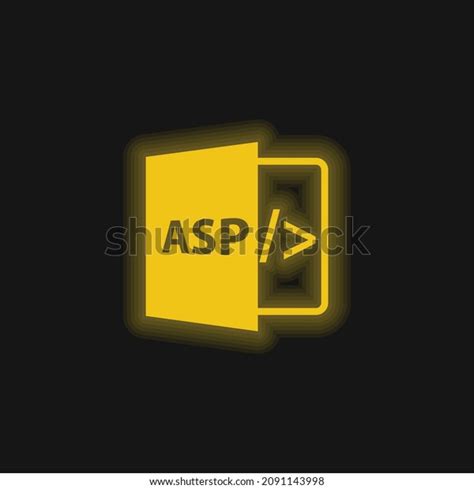 Asp File Format Symbol Yellow Glowing Stock Vector Royalty Free Shutterstock