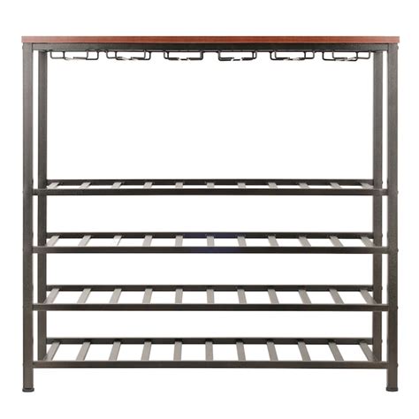 Winsome Wood 40 Bottle Antique Bronzeteak Metal Wine Rack In The Wine