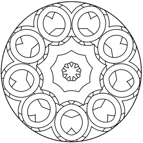 Dibujos De Mandala Abstracta Sencilla 3 Para Colorear Para Colorear