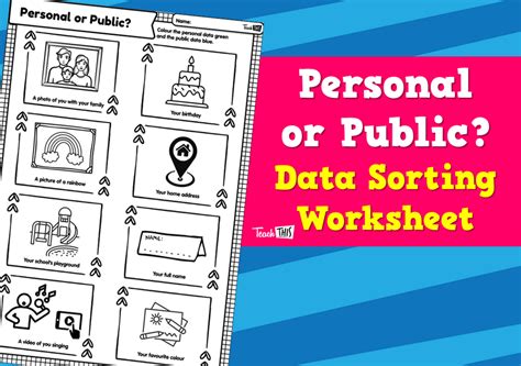Personal Or Public Data Sorting Worksheet Teacher Resources And