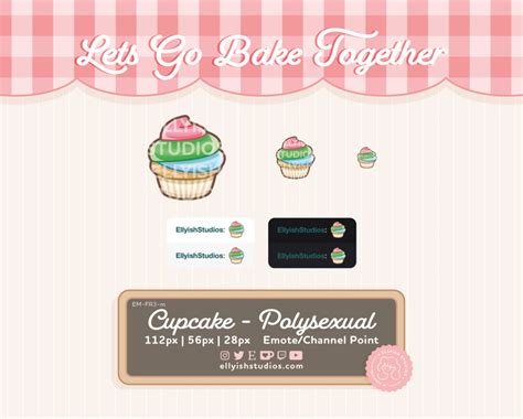 Cupcake Emote Polysexual Flag EllyishStudios S Ko Fi Shop