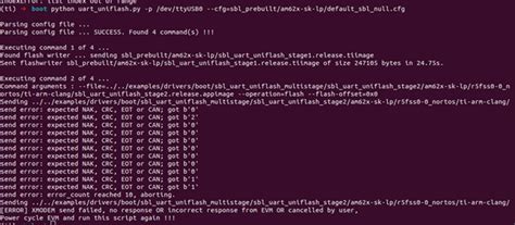 Sk Am62 Lp Error While Trying To Flash Example Processors Forum