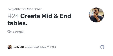 Create Mid End Tables Issue 24 PathuGIT TECLMS TECMIS GitHub