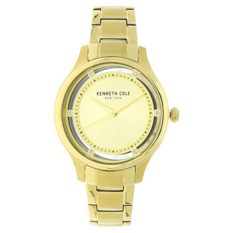 Buy Online Kenneth Cole Quartz Analog Golden Dial Stainless Steel Strap