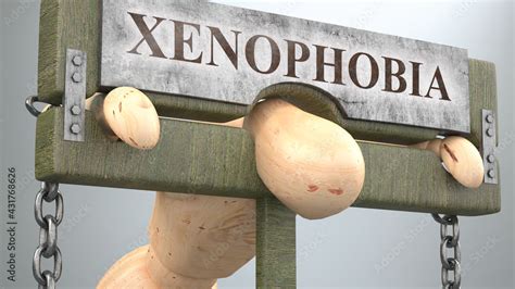 Xenophobia That Affect And Destroy Human Life Symbolized By A Figure