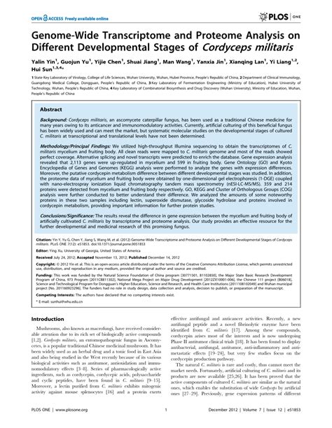 Pdf Genome Wide Transcriptome And Proteome Analysis On Different