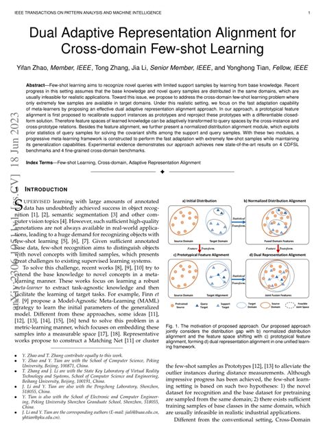 Pdf Dual Adaptive Representation Alignment For Cross Domain Few Shot