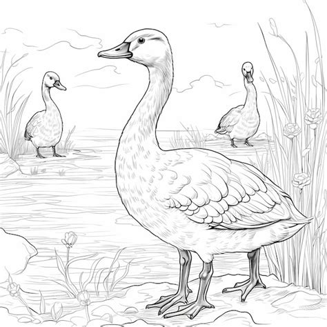 Premium Photo Coloring Book Page Of Ornitorrinco Thin Flat And Long