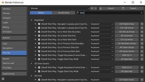 Keymap — Ubisoft Shot Manager Documentation