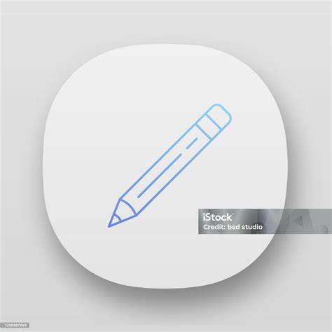 고무 지우개 응용 프로그램 아이콘 날카로운 연필 Ui Ux 사용자 인터페이스 웹 또는 모바일 응용 프로그램입니다 그리기 도구 벡터 절연 그림입니다 문구 용품 학교 용품 상점