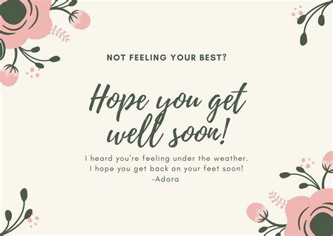 Get Well Soon Card Template Cardtemplate My Id