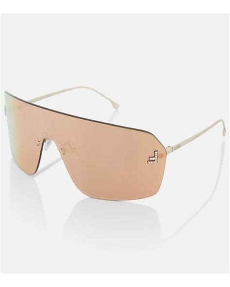 Fendi First Shield Sunglasses In Natural Lyst