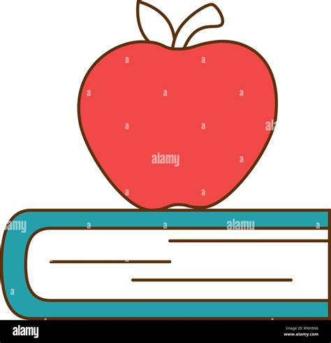 Text Book With Apple Vector Illustration Design Stock Vector Image Art Alamy