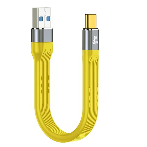 QIANRENON USB C To USB 3 1 Short Cable 10Gbps Type C Male To USB 3 1 Male Flat Flexible Cable