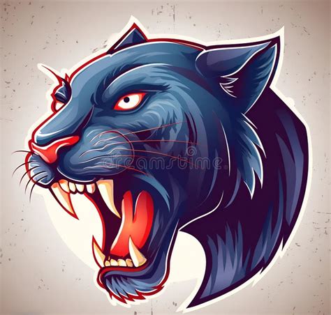 Simple Black Panther Head Stock Illustrations 478 Simple Black