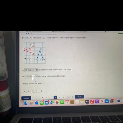 FREE Describe The Rotation As A A Counterclockwise Rotation And B