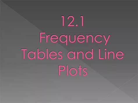 Ppt 12 1 Frequency Tables And Line Plots Powerpoint Presentation Free Download Id 2500641