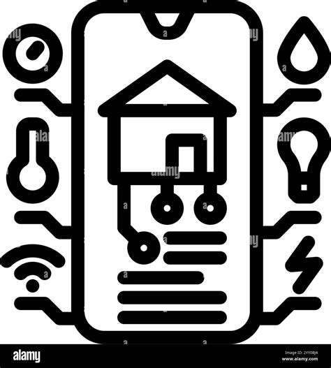 Smart Home Automation Industry 4 Line Icon Vector Illustration Stock Vector Image And Art Alamy
