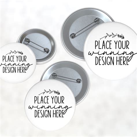 Pin Back Button Mockup Etsy