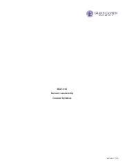 MGT Syllabus Pdf MGT Servant Leadership Course Syllabus Version Servant