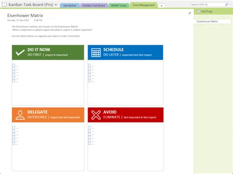 Onenote Eisenhower Matrix Templates For Onenote By