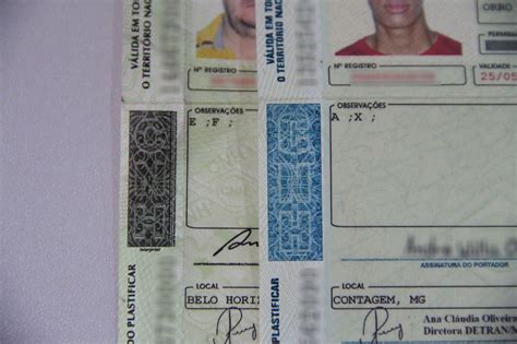 observações na cnh o que significam as letras a ear e outras