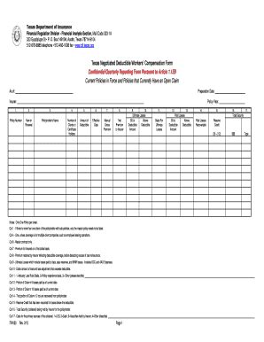 Fillable Online Tdi Texas Texas Negotiated Deductible Workers
