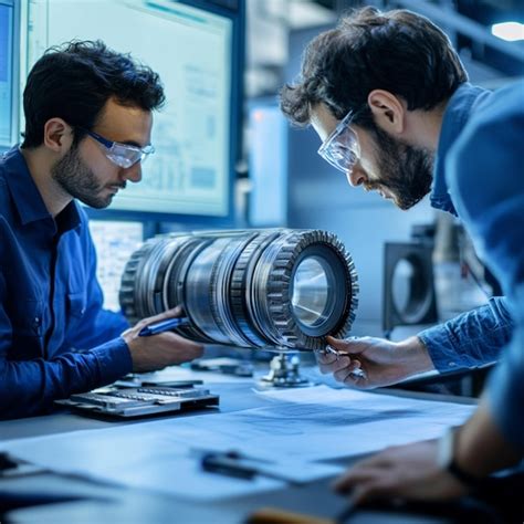 Engineers Performing Finite Element Analysis Fea On A Machine Component For Stress Testing