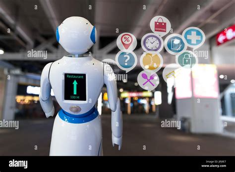 Smart Retail Robot Assistant Robo Advisor Navigation Robot Stock