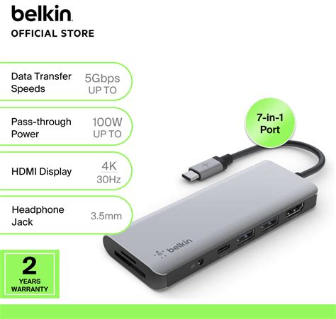 Belkin Usb C 7 In 1 Multiport Hub Adapter Lazada Ph