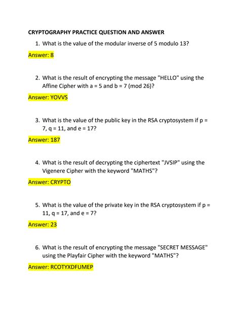 Solution Cryptography Practice Question And Answer Studypool
