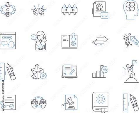 Productiveness Outline Icons Collection Efficiency Output Quality