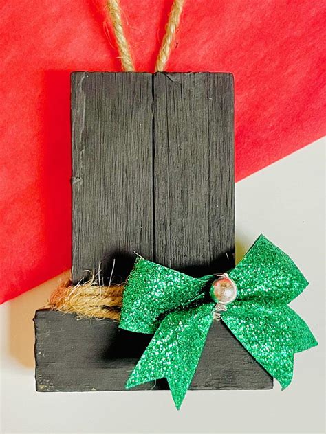 Snowman Top Hat Jenga Block Ornaments