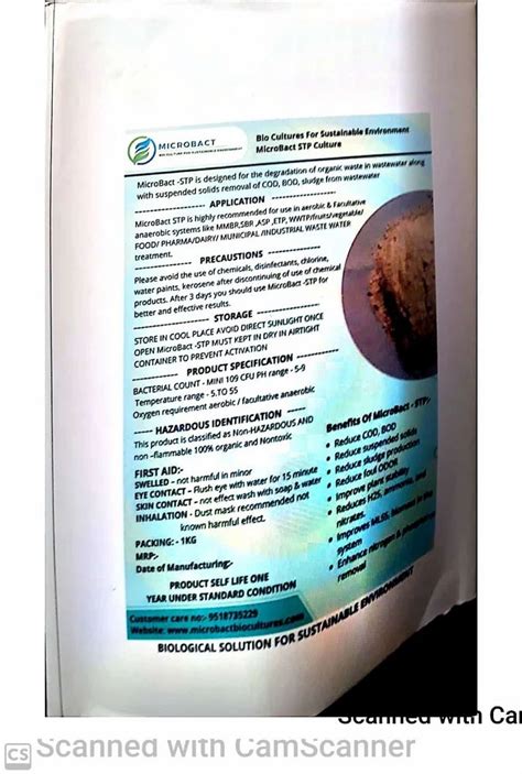 Develop Mlss Microbact Textile Microbial Culture Packaging Type