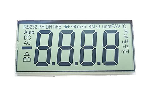 Customized Multimeter Display Positive Reflective 6 O′ Clock Htn Segment Lcd Lcd And Lcd Panel