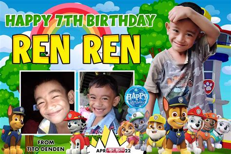 Paw Patrol Party Paw Patrol Birthday Tarpaulin Design Banner Shapes
