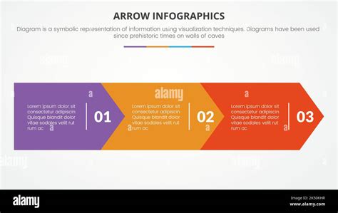Arrow Style Infographic Slide Presentation Template With Modern Flat Style Color With 3 Arrow