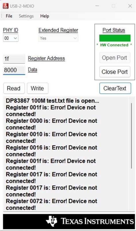 Register Write Read From Msp F To Dp Irpap Evm Integrated
