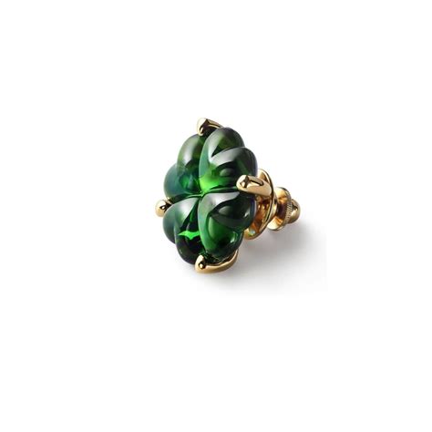 Trèfle Brooch Baccarat Vermeil Crystal Vessiere Cristaux