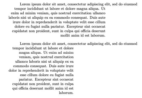 Indentation Hanging Indent For Right Aligned Text Tex Latex Stack