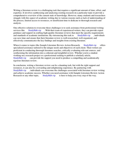 Sample Literature Review Action Research Pdf Literature Review