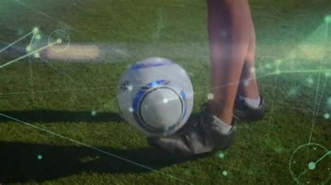 Animation Network Connections Biracial Football Player Global Connections Sport Digital Stock