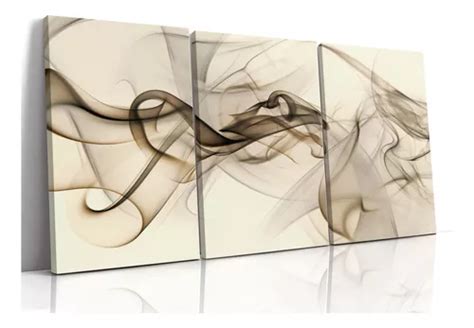 Quadro Tela Canvas Trio Abstrato Curvas Fuma A X Cor Conforme Anunciado Cor Da Arma O Tela