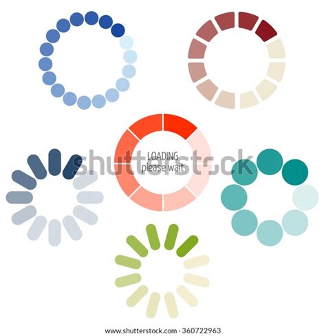 Loading Process Circular Icon Set Color Stock Vector Royalty Free Shutterstock