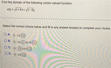 Solved Find The Domain Of The Following Vector Valued Chegg