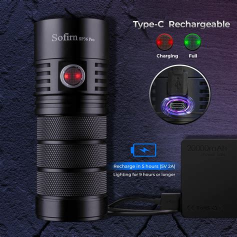 Buy Sofirn SP36 Pro Powerful Flashlight 8000 Lumens max, Rechargeable ...