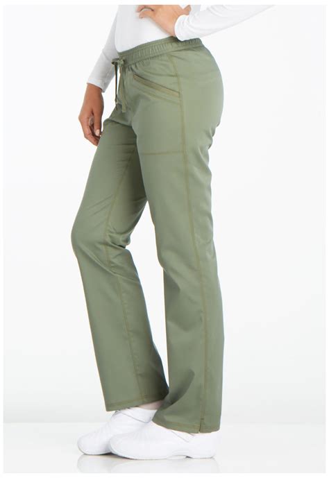 Dickies Essence Mid Rise Straight Leg Drawstring Pant In Olive From