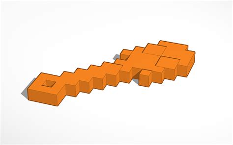 3d Design Minecraft Kılıcı Tasarımı Tinkercad