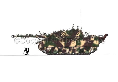 Jagdpanzer V SdKfz 173 Jagdpanther 1 1 Original Art By Hubert Cance